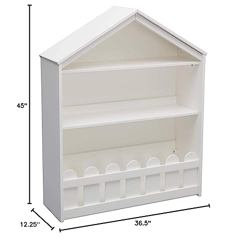 Serta Happy Home Storage Bookcase - Ideal for Books, Decor, Homeschooling & More, Bianca White