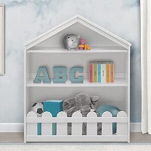 Serta Happy Home Storage Bookcase - Ideal for Books, Decor, Homeschooling & More, Bianca White