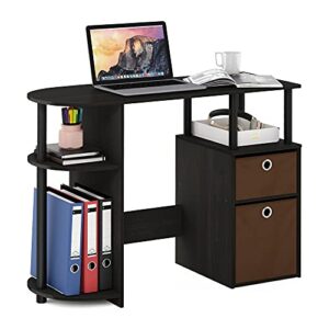 FURINNO Jaya Computer Study Desk with Bin, Brown