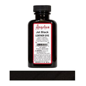 Angelus Leather Dye- Flexible Leather Dye for Shoes, Boots, Bags, Crafts, Furniture, & More- Jet Black- 3oz