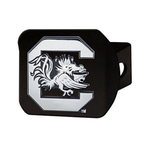 fanmats 21047 south carolina gamecocks black metal hitch cover with metal chrome 3d emblem