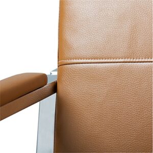 Studio Designs Home Modern Atlas Accent Chair for Living Room Bedroom, Bonded Leather, Caramel Brown, 72004