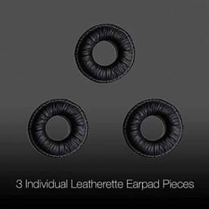 Global Teck Leatherette Ear Pads 3-Pack - for Plantronics CS50, CS55, CS60 Cordless - Jabra/GN 2100, 2110, 2124, 2125, 9300, 9330, 9350 - Mitel Headset - 5330, 5340, 5360-67063-01, 14101-08