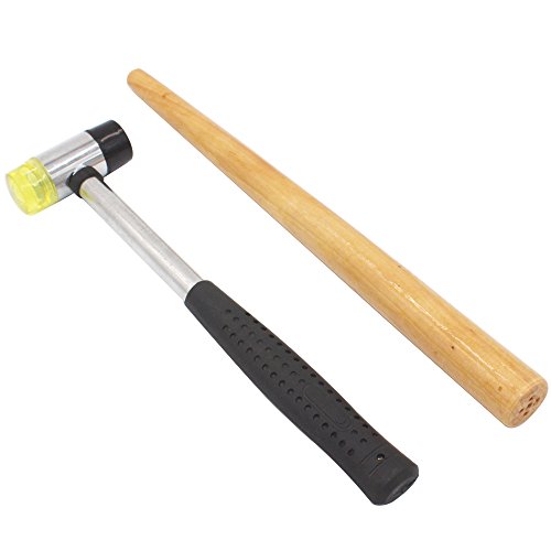 NIUPIKA Jewelers Rubber Hammer Mallet with Wood Ring Mandrel Sizer Sizing Adjuster Ring Shaper Repair Tools Jewelry Making Kit