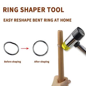 NIUPIKA Jewelers Rubber Hammer Mallet with Wood Ring Mandrel Sizer Sizing Adjuster Ring Shaper Repair Tools Jewelry Making Kit