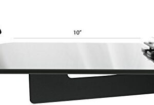 VIVO Floating Wall Mount Tempered Glass Shelf for DVD Player, Audio, Gaming System, Streaming Devices, Black, MOUNT-SF011