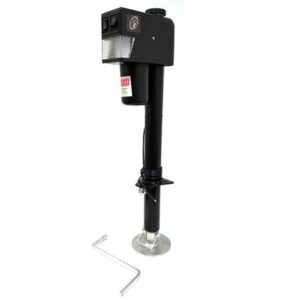 ram trailer products ej-3520-bbx 3,500 lb. electric trailer jack with drop leg - black