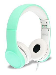 nenos kids headphones children headphones kids headphones children's headphones over ear headphones kids computer volume limited headphones for kids foldable (mint)