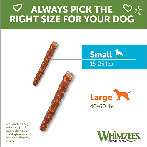 WHIMZEES Natural Grain Free Daily Dental Long Lasting Dog Treats, Veggie Sausage, Small, Bag of 28