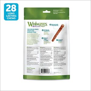 WHIMZEES Natural Grain Free Daily Dental Long Lasting Dog Treats, Veggie Sausage, Small, Bag of 28