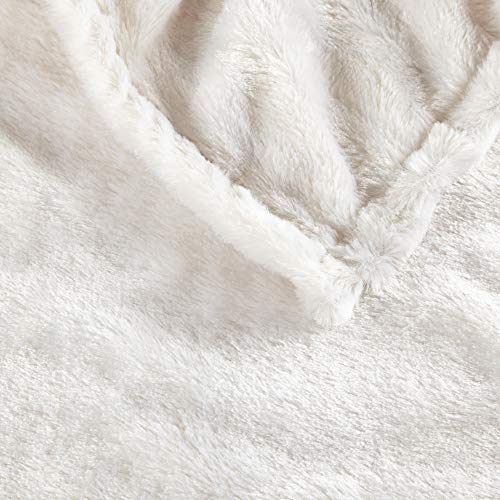 Beautyrest Duke Blanket Luxury Oversize Electric Throw Premium Soft Cozy Brushed Long Faux Fur for Bed, Couch with 3 Heat Setting Controller, Auto Shut-Off Function, Champagne, 50 in x 70 in