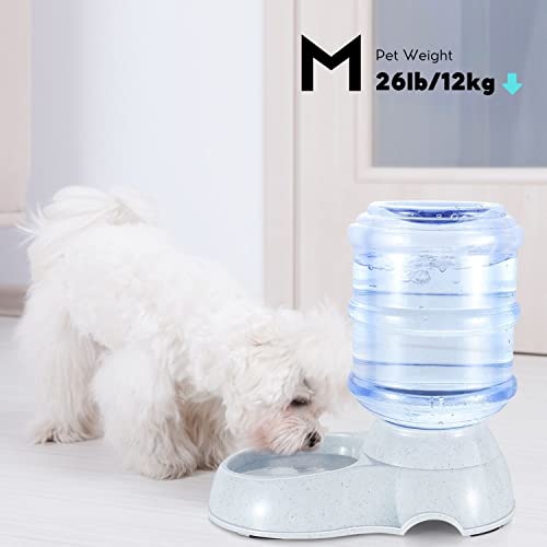 Flexzion Automatic Dog Water Bowl Dispenser for Cat Pet Animal (1 Gallon Dispener Water Jug) - Gravity Feeder Auto Replenish Waterer Drinking Bowl Fountain Bottle Dish Stand