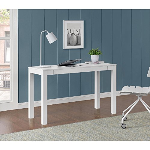 Ameriwood Home Parsons Xl Desk with 2 Drawers, White