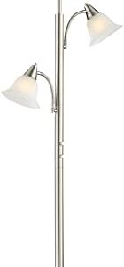 360 Lighting Jordan Modern Tree Torchiere Floor Lamp Standing 3-Light 71 1/2" Tall Brushed Nickel Silver Alabaster Glass Shades Decor for Living Room Reading House Bedroom Office