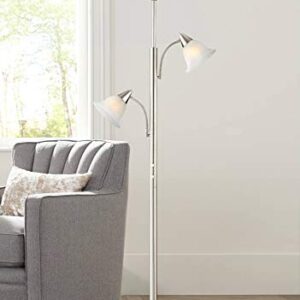 360 Lighting Jordan Modern Tree Torchiere Floor Lamp Standing 3-Light 71 1/2" Tall Brushed Nickel Silver Alabaster Glass Shades Decor for Living Room Reading House Bedroom Office