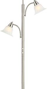 360 Lighting Jordan Modern Tree Torchiere Floor Lamp Standing 3-Light 71 1/2" Tall Brushed Nickel Silver Alabaster Glass Shades Decor for Living Room Reading House Bedroom Office