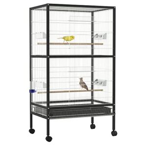 pawhut 54” rolling flight cage extra large bird house