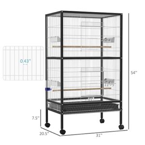 PawHut 54” Rolling Flight Cage Extra Large Bird House