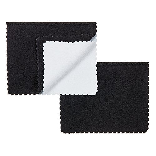 The Bling Factory Deluxe Microfiber Jewelry Cleaning & Polishing Cloth w/Dual Layers, 4 inch x 6 inch - 2 Pack