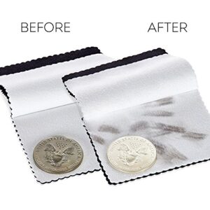 The Bling Factory Deluxe Microfiber Jewelry Cleaning & Polishing Cloth w/Dual Layers, 4 inch x 6 inch - 2 Pack