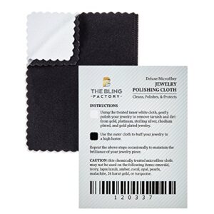 The Bling Factory Deluxe Microfiber Jewelry Cleaning & Polishing Cloth w/Dual Layers, 4 inch x 6 inch - 2 Pack