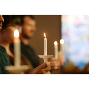 Concordia Supply 4.25" Candlelight Service Candles with Plastic Candle Holders (Set of 100) - Convenient for Memorial Candles, Congregational Candles, Christmas Eve Candles, Shabbat Candles