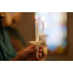 Concordia Supply 4.25" Candlelight Service Candles with Plastic Candle Holders (Set of 100) - Convenient for Memorial Candles, Congregational Candles, Christmas Eve Candles, Shabbat Candles