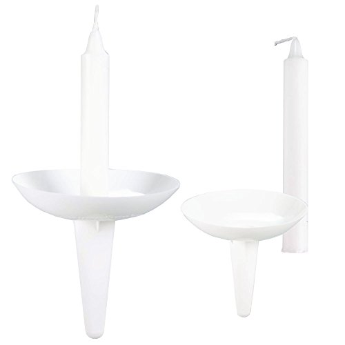 Concordia Supply 4.25" Candlelight Service Candles with Plastic Candle Holders (Set of 100) - Convenient for Memorial Candles, Congregational Candles, Christmas Eve Candles, Shabbat Candles