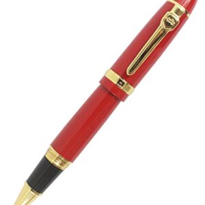 Gullor Heavy Big Rollerball Pen 159, Gold Trim, Black Ink(0.7mm), Red