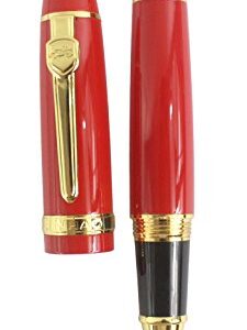 Gullor Heavy Big Rollerball Pen 159, Gold Trim, Black Ink(0.7mm), Red