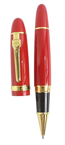 Gullor Heavy Big Rollerball Pen 159, Gold Trim, Black Ink(0.7mm), Red