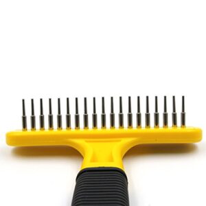 Pet Republique Dog Dematting Comb Rake – Undercoat Mat Brush - Knot out for Dogs, Cats, Rabbits, Any Long Haired Breed Pets - Undercoat Rake Design