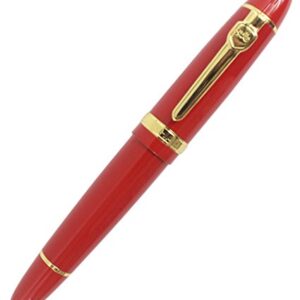 Gullor Heavy Big Rollerball Pen 159, Gold Trim, Black Ink(0.7mm), Red