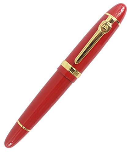 Gullor Heavy Big Rollerball Pen 159, Gold Trim, Black Ink(0.7mm), Red