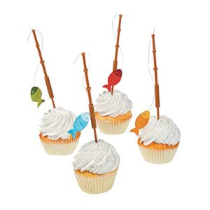 little fisherman fishing pole picks (set of 25) party supplies