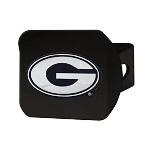 fanmats 21030 georgia bulldogs black metal hitch cover with metal chrome 3d emblem