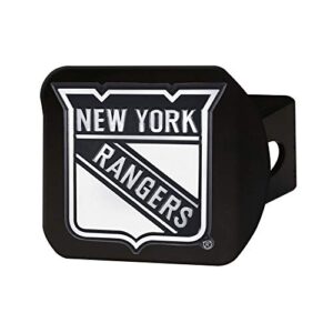 fanmats 21008 new york rangers black metal hitch cover with metal chrome 3d emblem