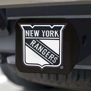 FANMATS 21008 New York Rangers Black Metal Hitch Cover with Metal Chrome 3D Emblem