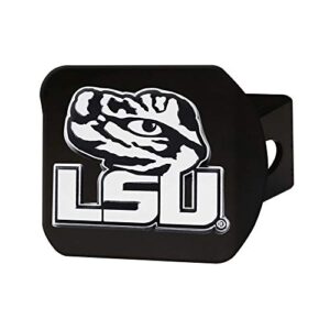 fanmats 21035 lsu tigers black metal hitch cover with metal chrome 3d emblem