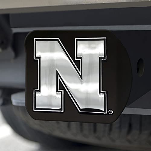 FANMATS University of Nebraska Black Metal Hitch Cover , 3.4"x4"