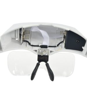 Glam Hobby h6902B Head Mount Magnifier with LED Head Light Bracket and Headband, 5 Replaceable and Interchangeable Lenses: 1.0X, 1.5X, 2.0X, 2.5X, 3.5X