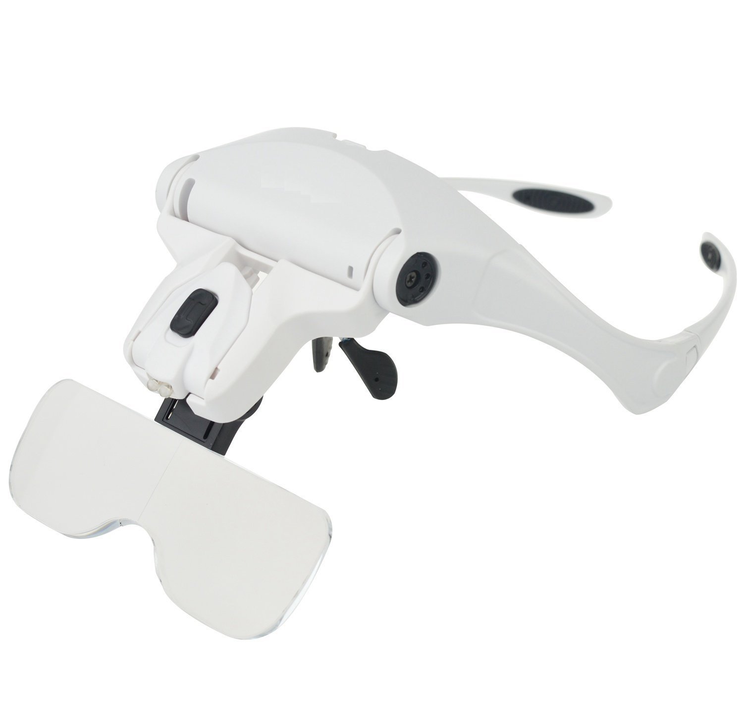 Glam Hobby h6902B Head Mount Magnifier with LED Head Light Bracket and Headband, 5 Replaceable and Interchangeable Lenses: 1.0X, 1.5X, 2.0X, 2.5X, 3.5X