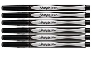 sharpie pen fine point pen, 6 black pens (1742663)