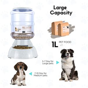 Flexzion Gravity Pet Feeder Food Dispenser (6-12 lb Size) for Dogs Cats Automatic Replenish Dry Food Storage Container Bowl for Small Medium Breed Dog Cat Animal Feeding Watering Fountain Supplies