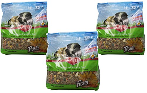 (3 Pack) Kaytee Fiesta Max Guinea Pig Food, 4.5 Pound Bags