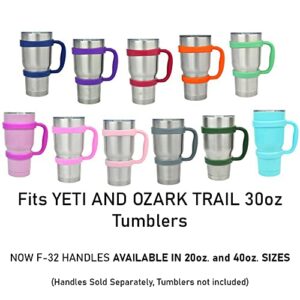 F-32 Handle - 19 COLORS - 30oz size - Compatible with 30 oz. YETI and 30 oz OZARK TRAIL Tumbler Travel Mug (30OZ, MIDNIGHT BLACK)