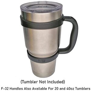 F-32 Handle - 19 COLORS - 30oz size - Compatible with 30 oz. YETI and 30 oz OZARK TRAIL Tumbler Travel Mug (30OZ, MIDNIGHT BLACK)