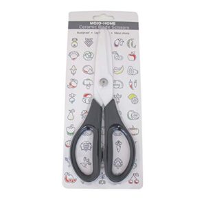 MOJO-HOME Ceramic Scissors Kitchen Utility Office Classroom Cooking Scissors Shears - White Blade/Black Handle