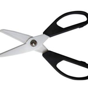 MOJO-HOME Ceramic Scissors Kitchen Utility Office Classroom Cooking Scissors Shears - White Blade/Black Handle