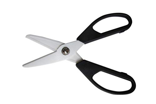 MOJO-HOME Ceramic Scissors Kitchen Utility Office Classroom Cooking Scissors Shears - White Blade/Black Handle